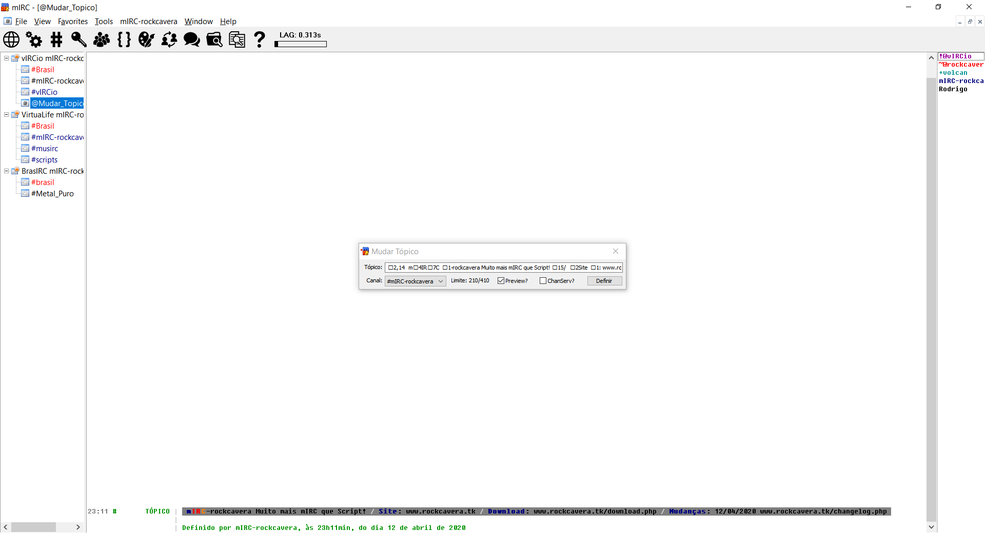 mIRC-rockcavera - Muito mais mIRC que Script!